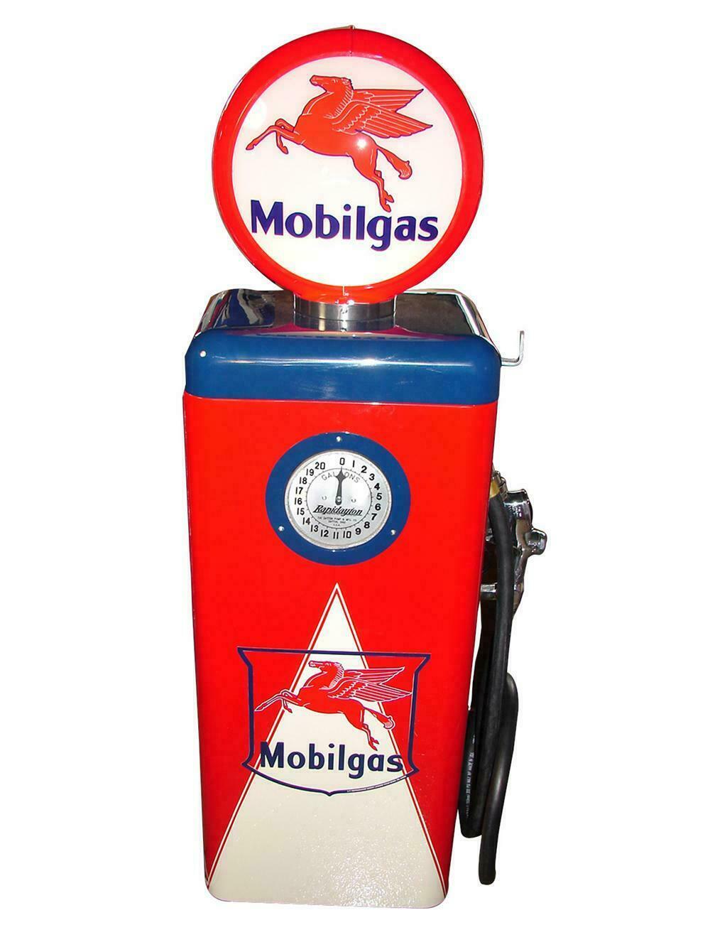 Remarkable 1930s Mobil Oil Rapid Dayton clock face lowboy res