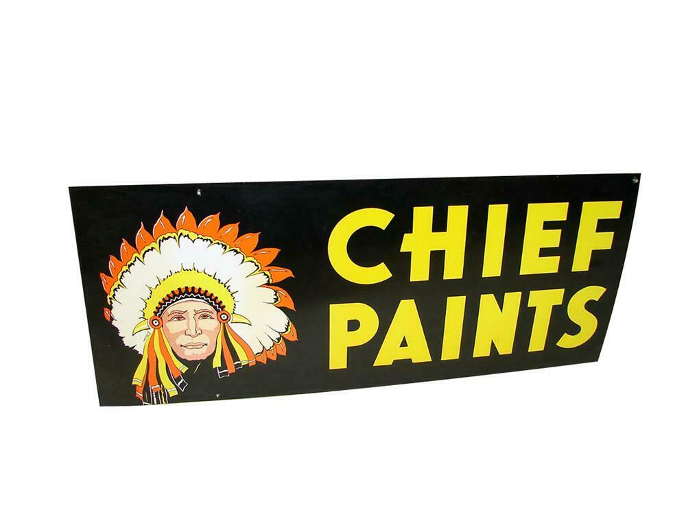 Wonderful Chief Paints double-sided tin painted general store