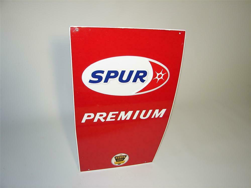 Very nice 1950s-60s Spur Premium Gasoline with Ethyl porcelai