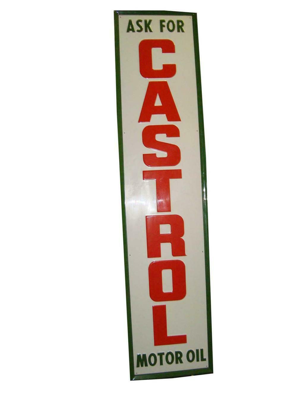 Choice Castrol Motor Oil self-framed tin vertical garage sign