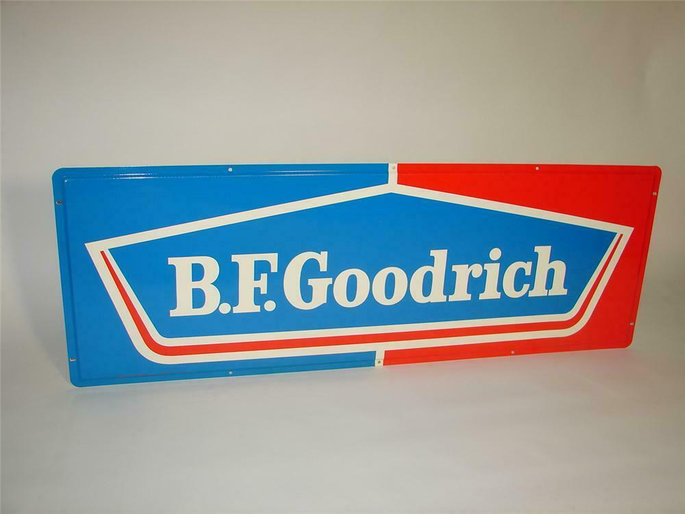 N.O.S. 1960s BF Goodrich Tires horizontal tin garage sign.