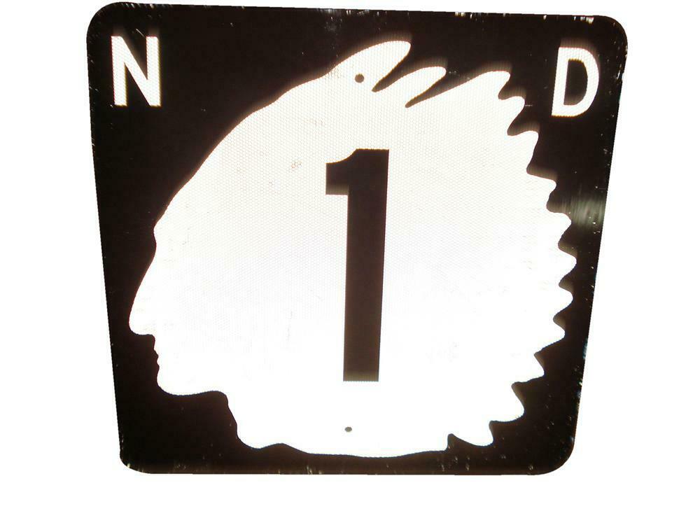Choice vintage North Dakota State Highway #1 road sign with N