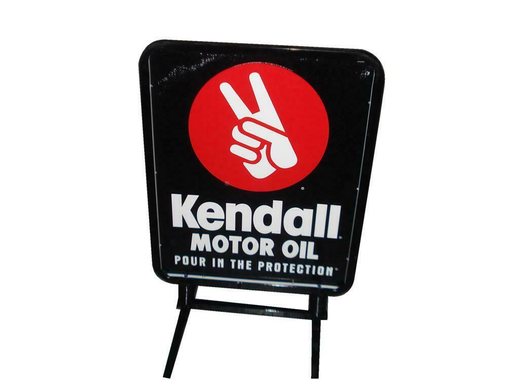 N.O.S. Kendall Motor Oil double-sided tin painted garage curb sign ...