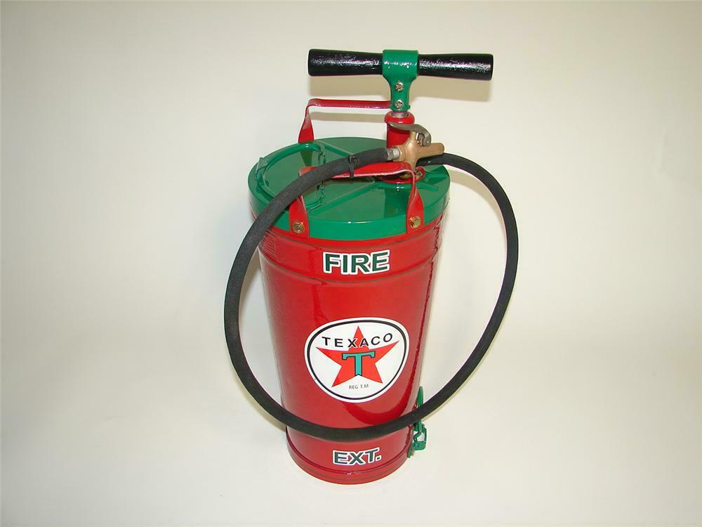 Neat 1930s restored Texaco service department hand-pump fire