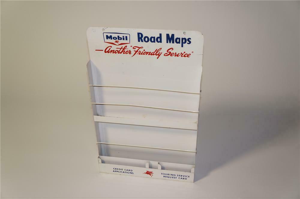 Scarce late 1950s Mobil Oil service station map rack with Peg