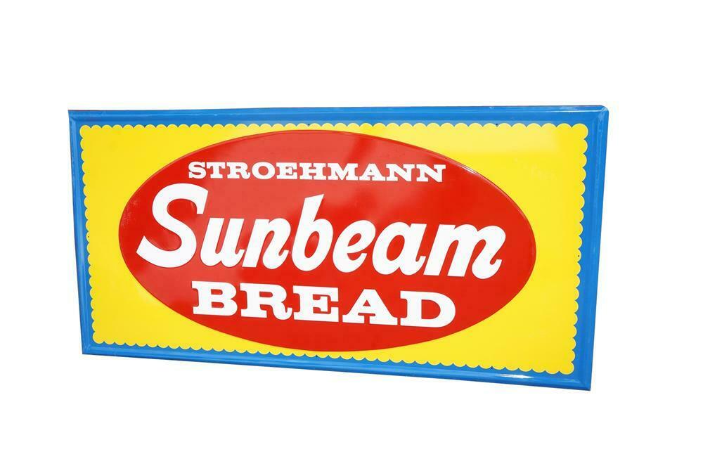 Large N.O.S. 1950s Stroehmann Sunbeam Bread tin painted gener