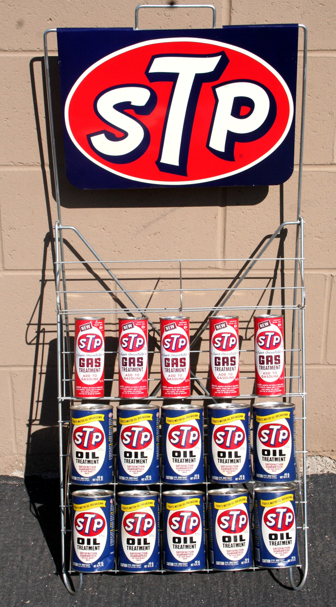 Outstanding 1960s STP Motor Oil automotive garage display rac
