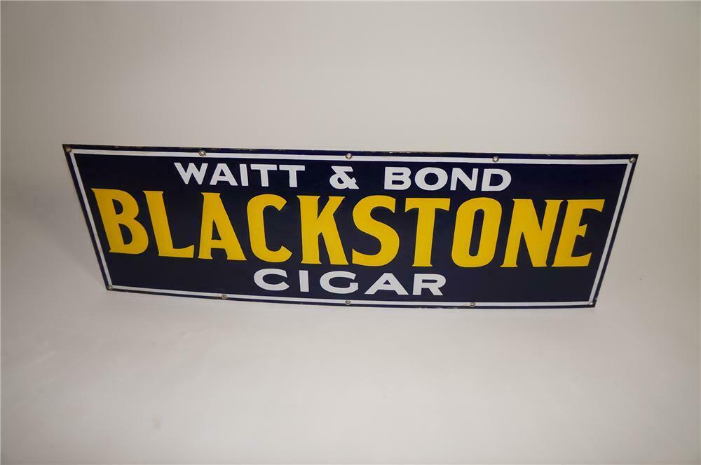 Very clean 1930s Blackstone Cigar porcelain general store sig