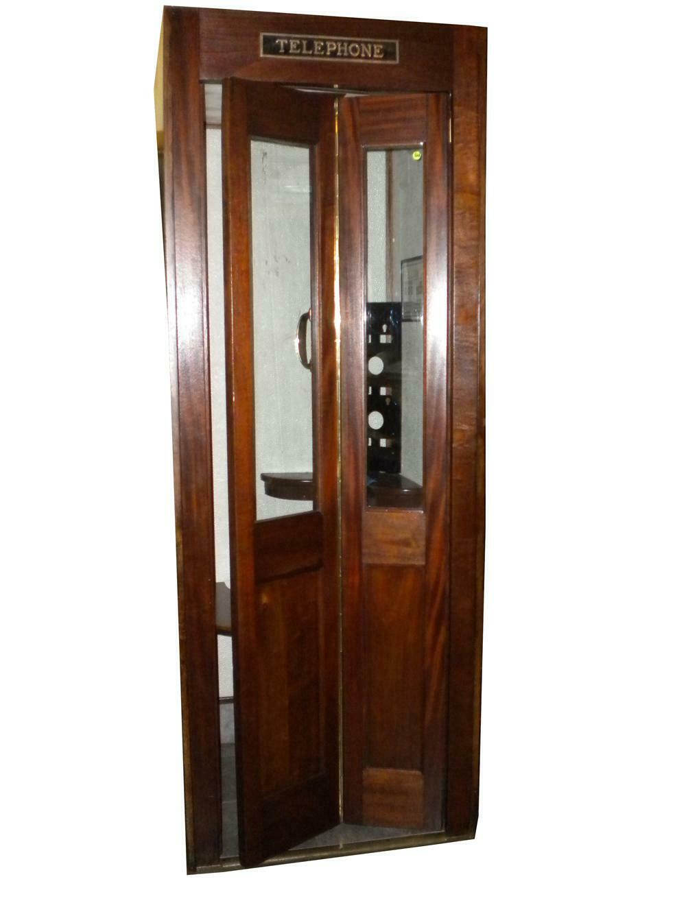 Splendid 1930s restored wood Public Telephone booth complete