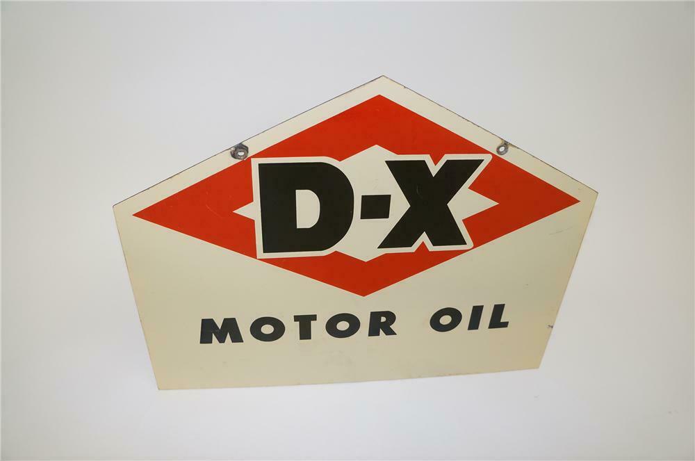 Hard to find 1950s DX Motor Oil double-sided porcelain servic
