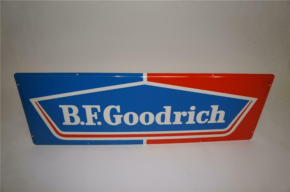 N.O.S. 1960s B.F. Goodrich Tires horizontal tin garage sign.