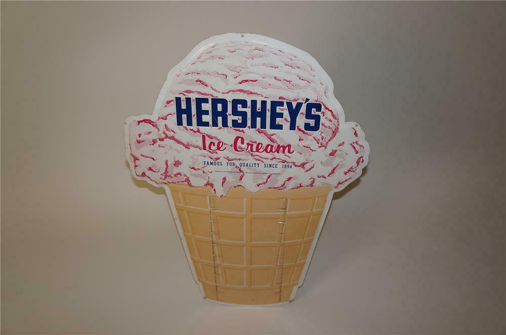 Terrific Hersheys Ice Cream soda fountain embossed tin cone-s