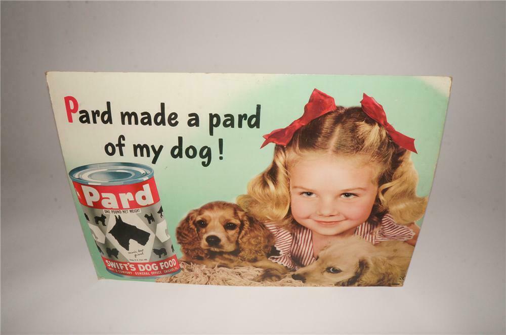 Choice 1950s Pard Swifts Dog Food cardbaord store display sig