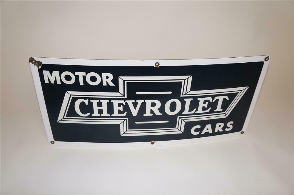Rare 1940s Chevrolet Motor Cars single-sided porcelain dealer