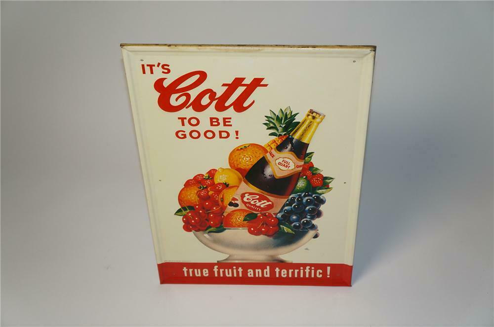 N.O.S. 1950s Cott Beverages "Its Cott to be Good" soda embossed tin ...