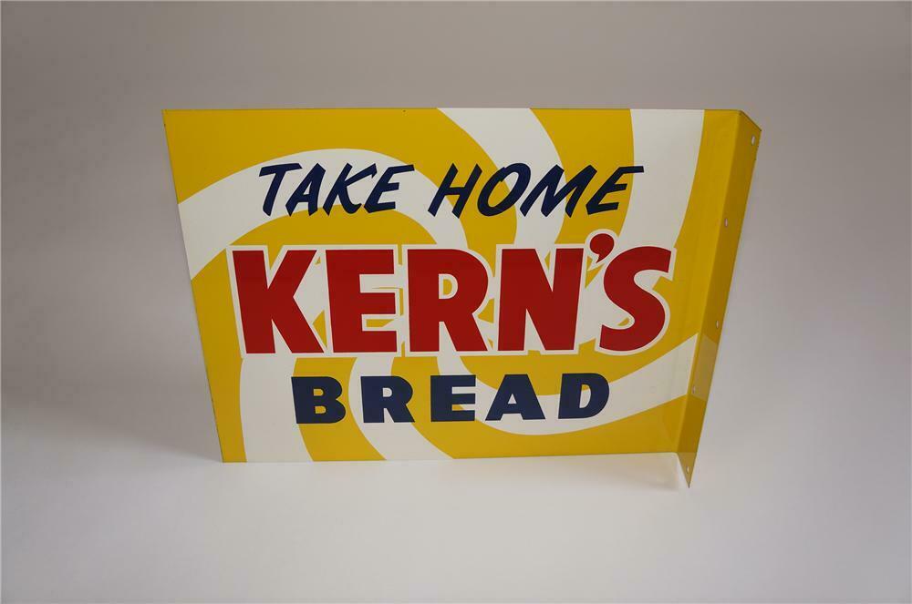 Neat N.O.S. 1950s Kerns Bread double-sided tin painted flange sign ...