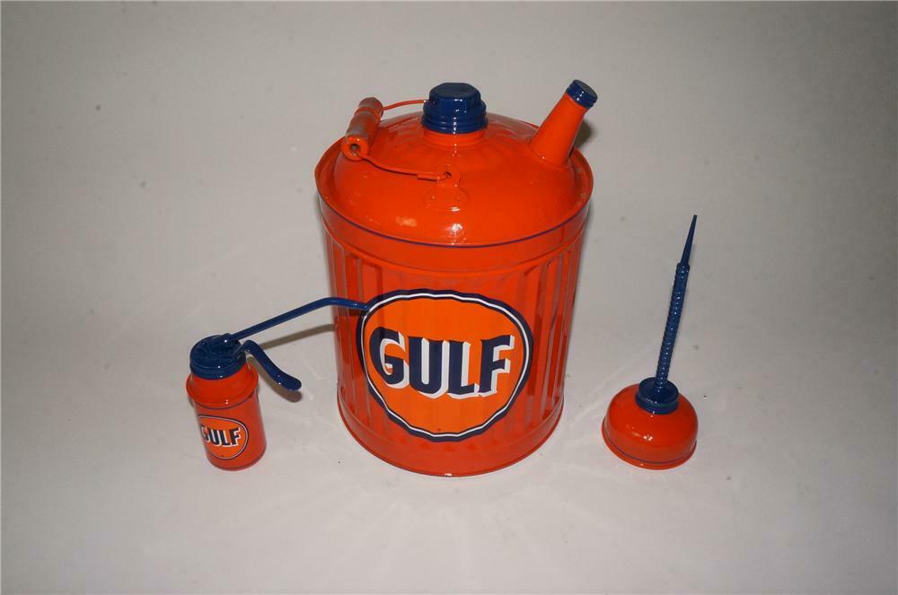 Lot of three Gulf Oil restored service department cans consis