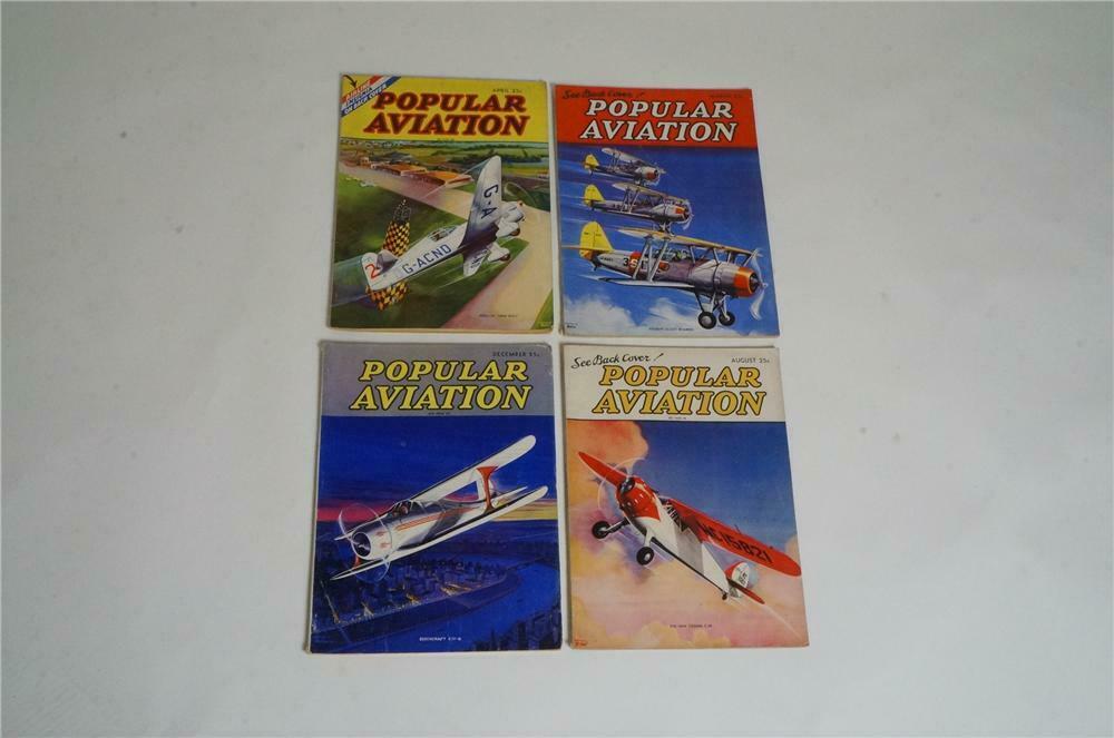Lot of four 1936 Popular Aviation Magazine filled with great stories ...