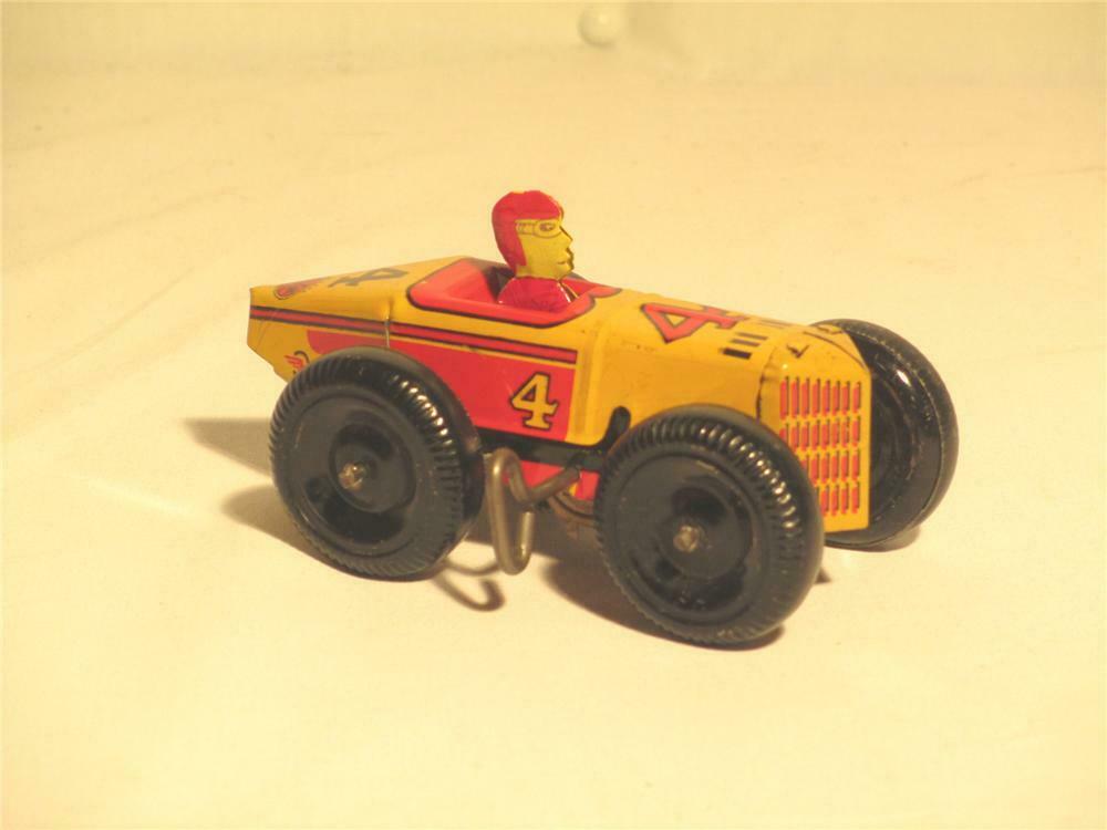 1942 Marx #4 Wind-up tin lighted speedway racer complete with