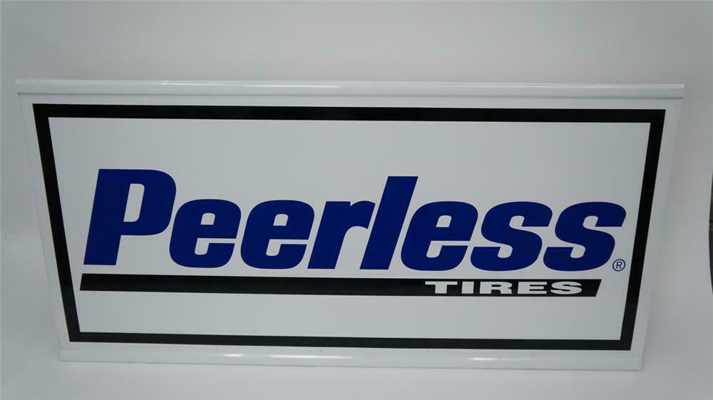 Large N.O.S. Peerless Tires horizontal tin automotive garage