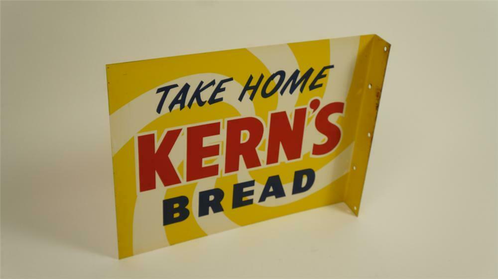 N.O.S. late 1950's Kern's Bread double-sided tin general stor