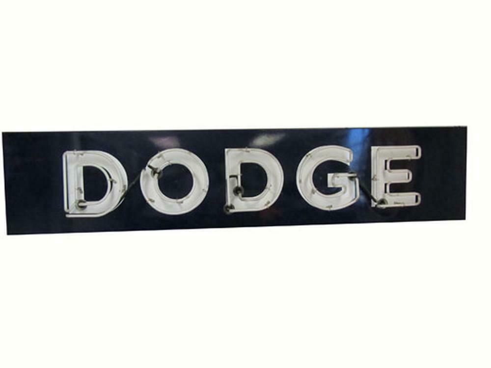 Wonderful 1950's Dodge single-sided neon porcelain dealership
