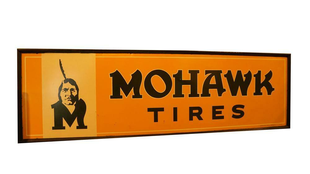 Sharp N.O.S. 1940's Mohawk Tires wood framed tin automotive g