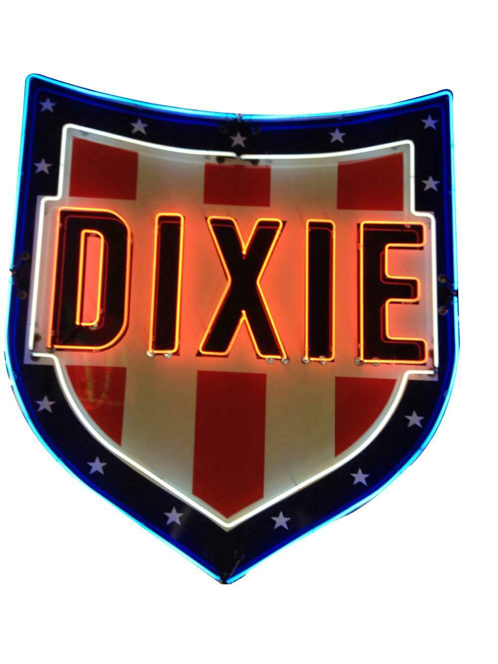 Impressive 1950's Dixie Gasoline single-sided porcelain with