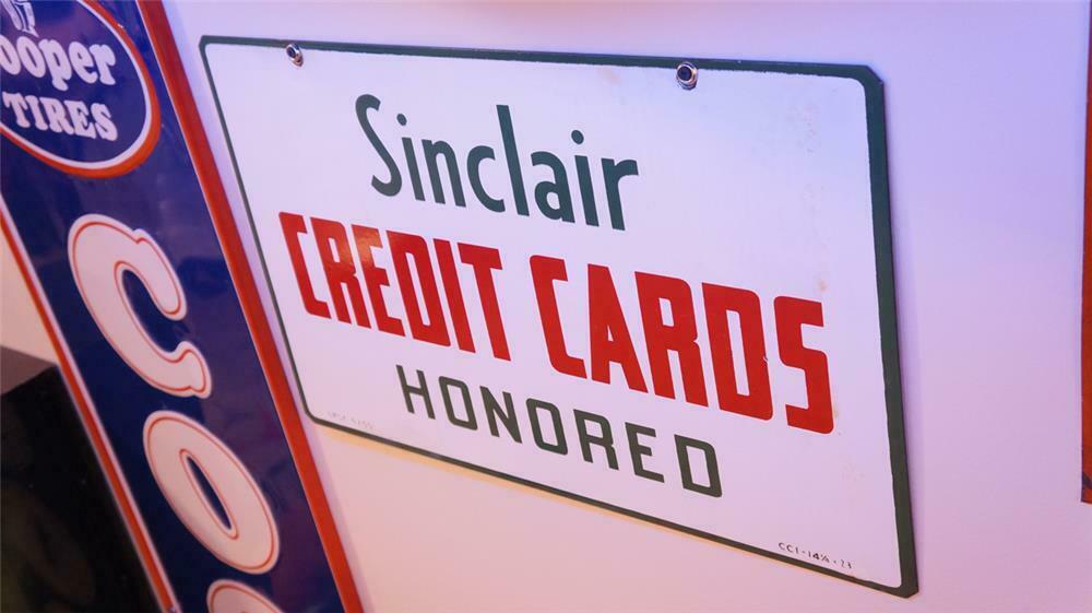 N.O.S. Sinclair Credit Cards Honored double-sided porcelain s