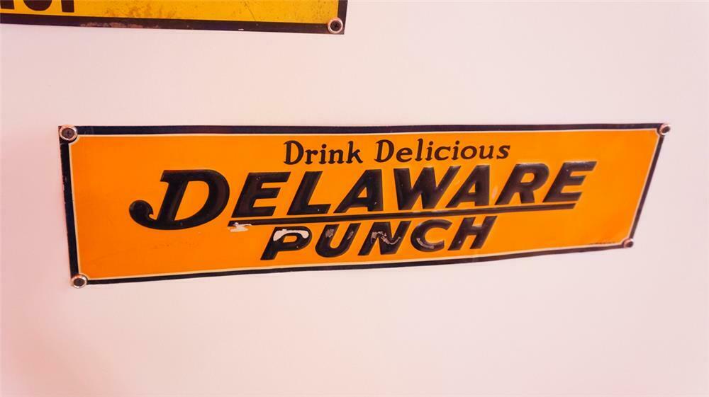 N.O.S. late 1920's Delaware Punch Soda single-sided embossed