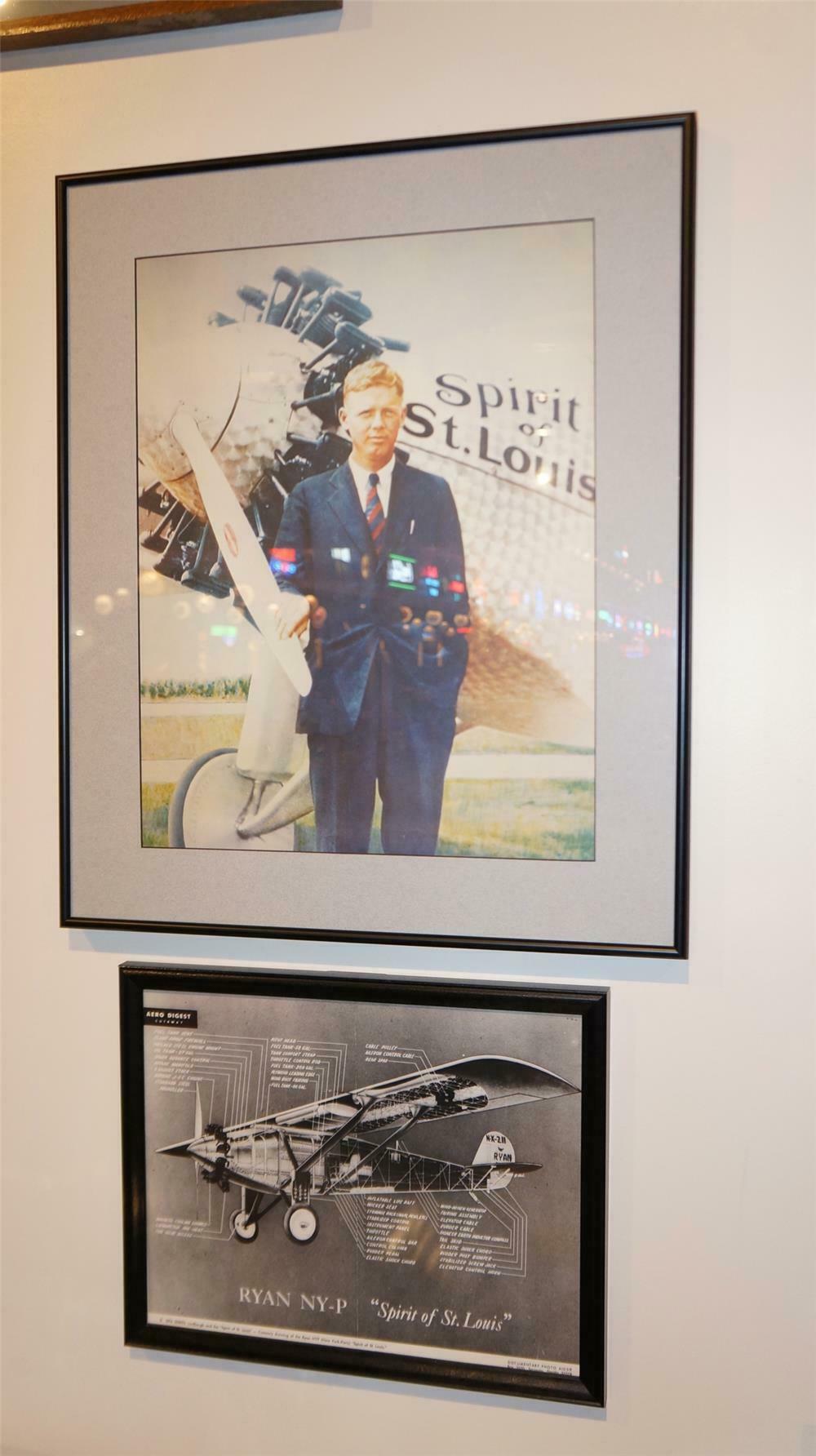 Lot consisting of Charles Lindbergh color photo and cut away