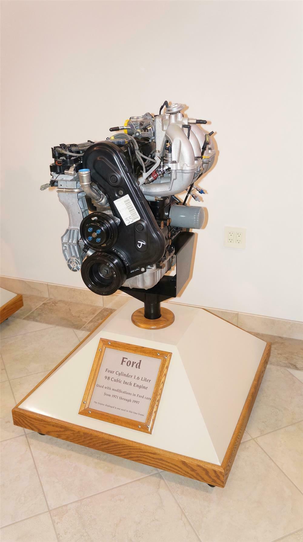 Ford Four Cylinder 1.6 Liter 98 Cubic Inch engine on stand.