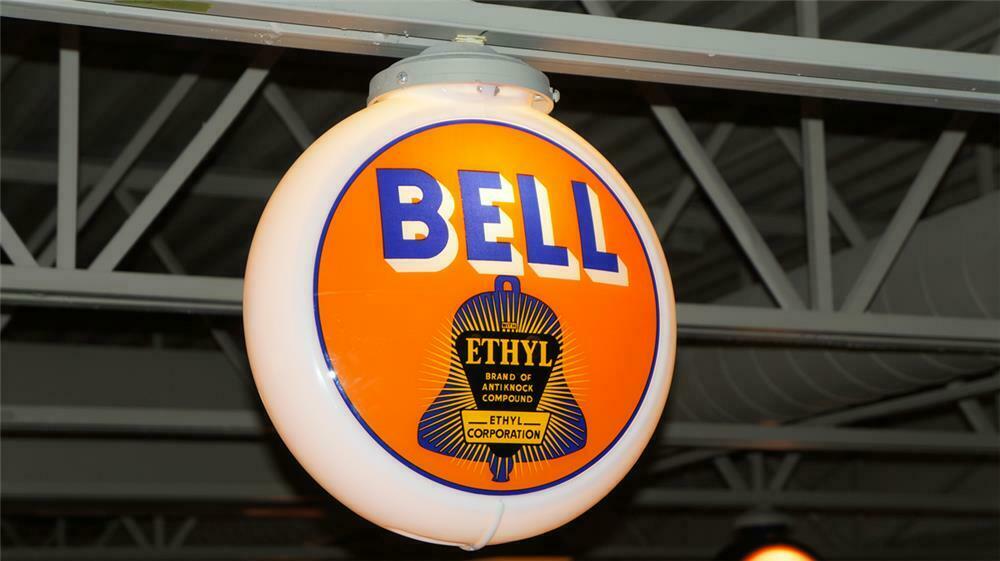 Wonderful 1940's-50's Bell Gasoline with Ethyl gas pump globe