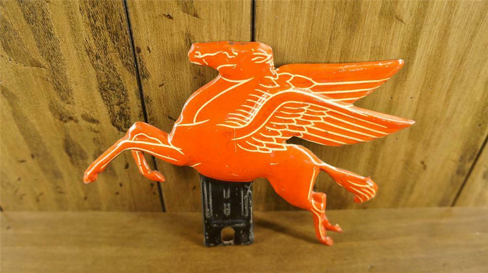 Circa 1930's-40's Mobil Oil 'Pegasus' license plate attachmen