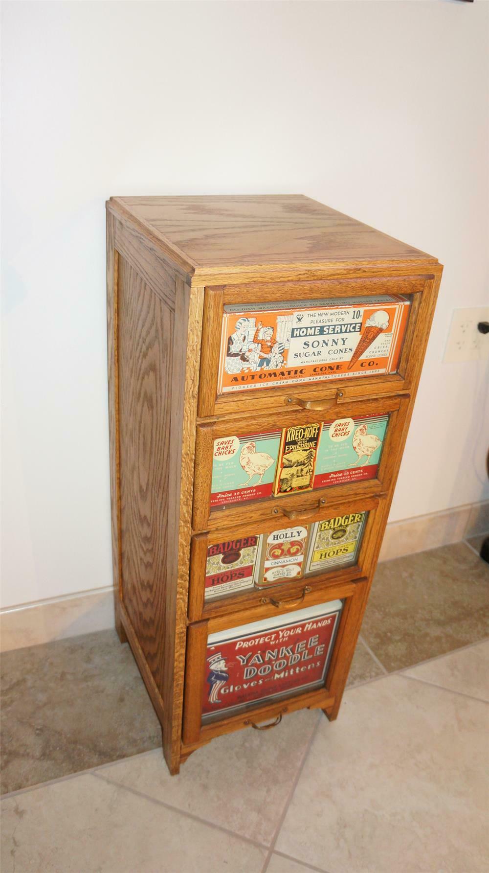 Turn of the century general store four drawer dry goods woode