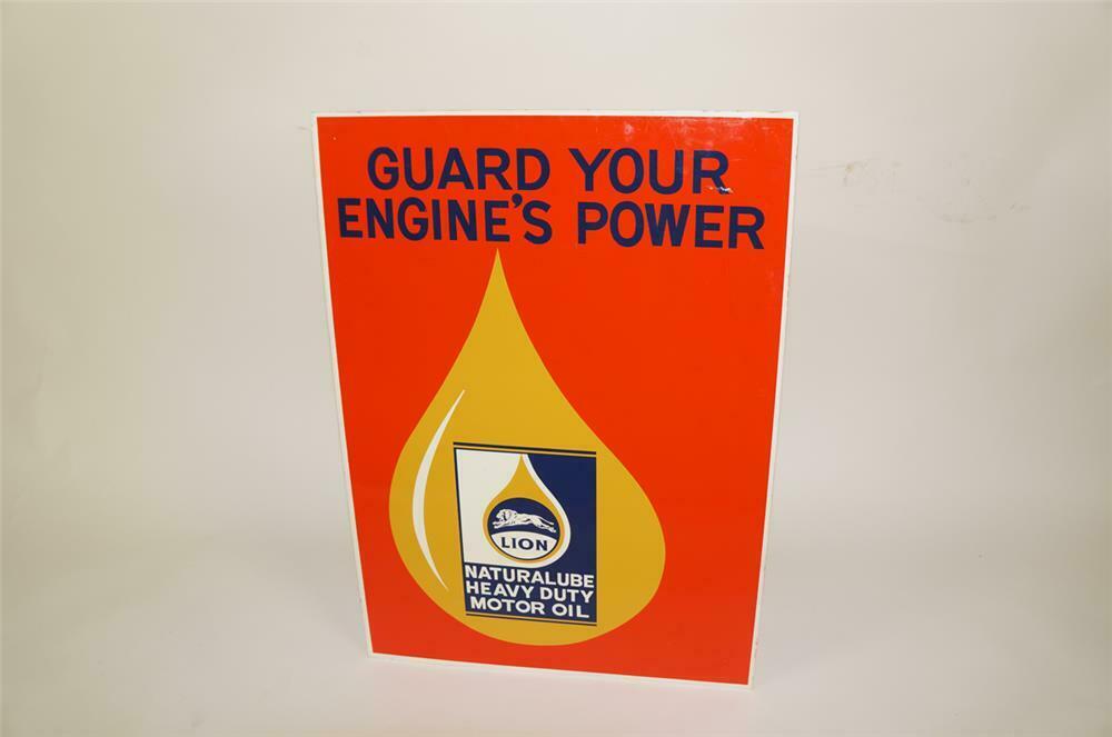 1960's Lion Naturalube Heavy Duty Motor Oil double-sided tin