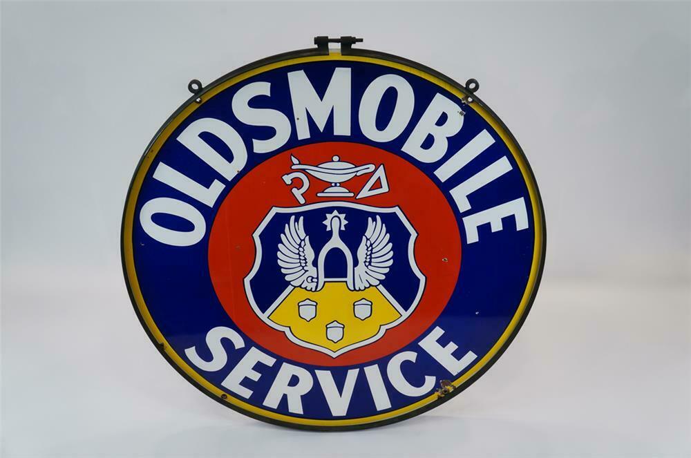 Addendum Item - 1940's Oldsmobile double-sided porcelain sign