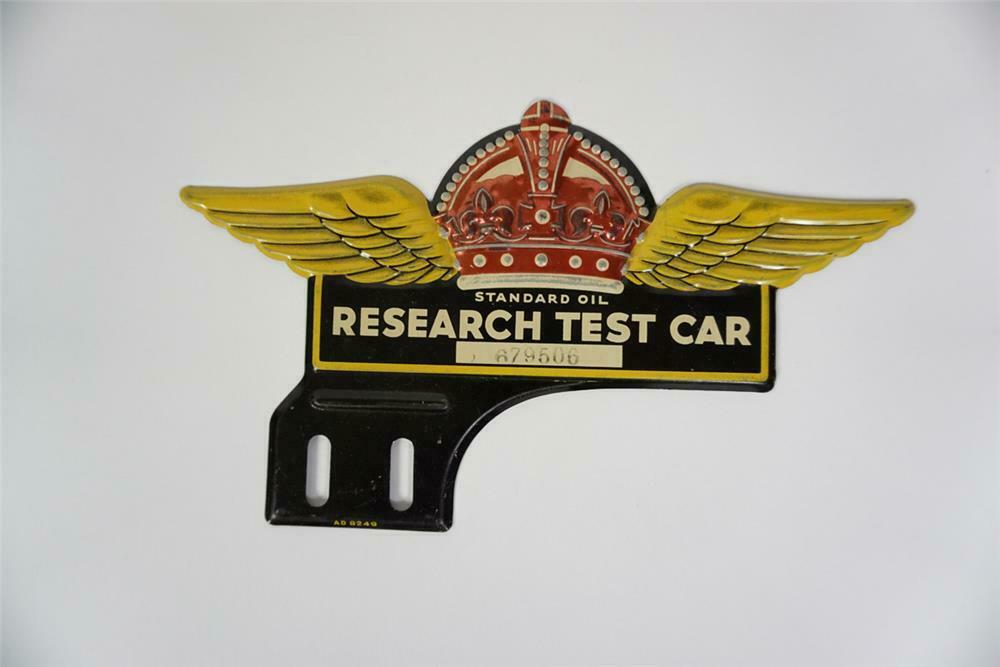 NOS 1930s Standard Oil Research Test Car license plate attach