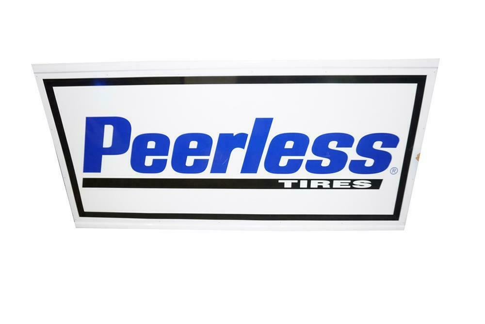 NOS Peerless Tires single sided self framed tin automotive ga