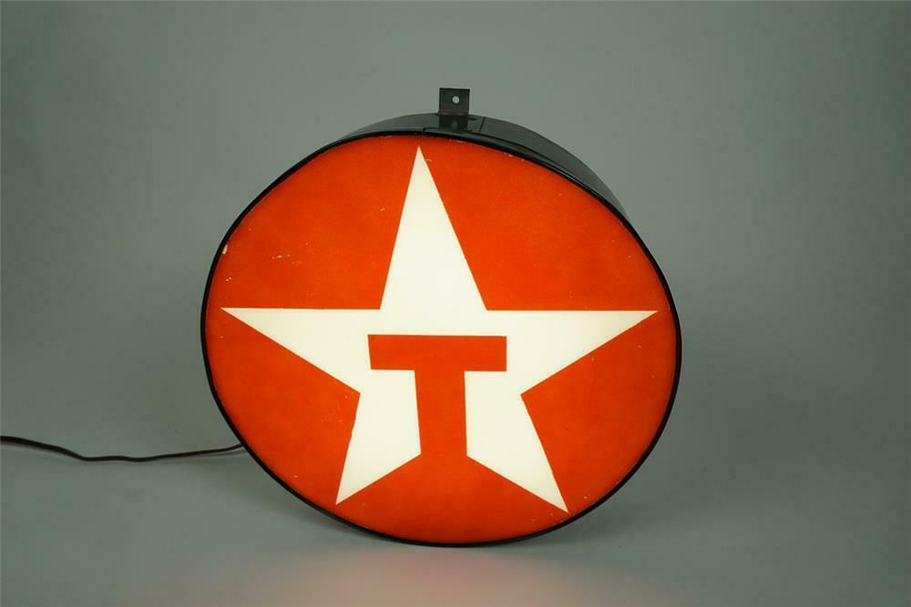 Neat Texaco Oil single-sided light-up sign featuring the Texa