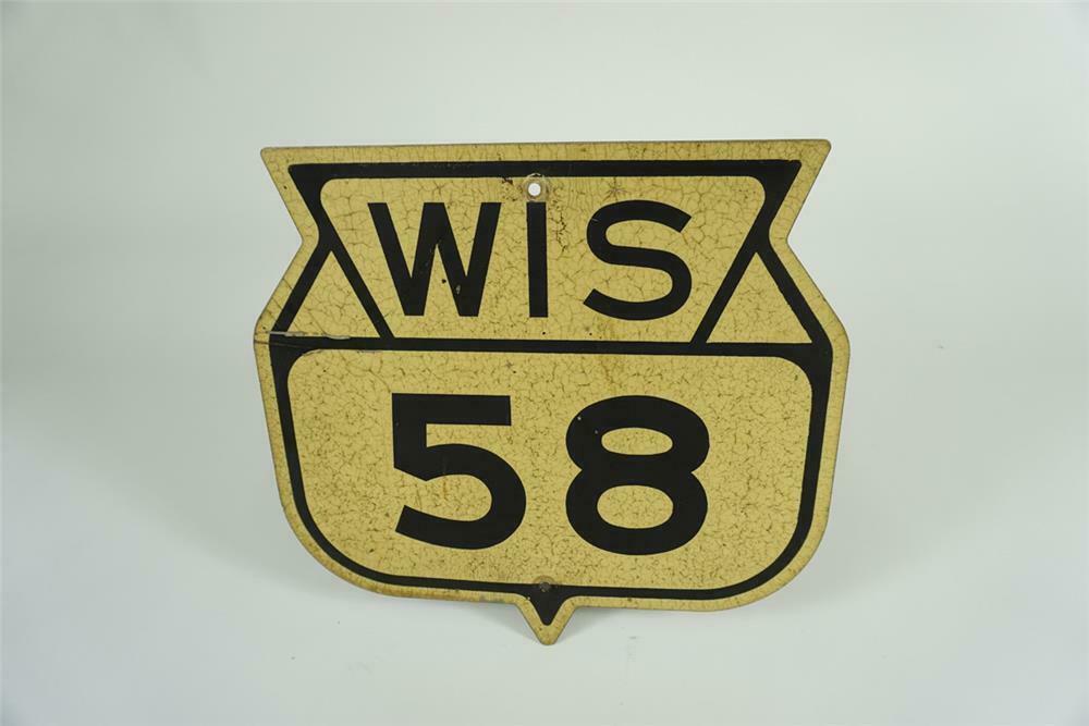 Neat Wisconsin Highway 58 die-cut shield shaped metal highway sign ...