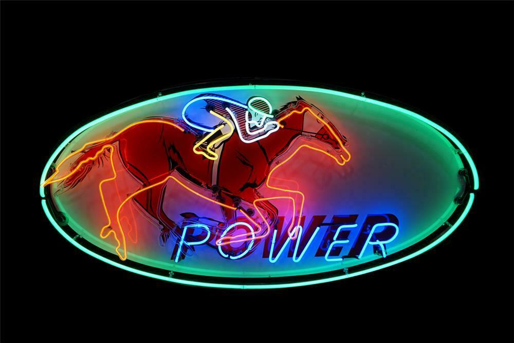 Ultra rare 1950s Gibble Oil 'Power' Gasoline single-sided neo