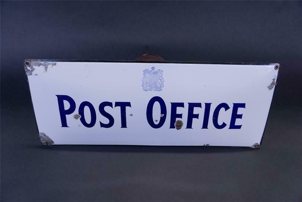 1930s Canadian Post Office single-sided porcelain sign.