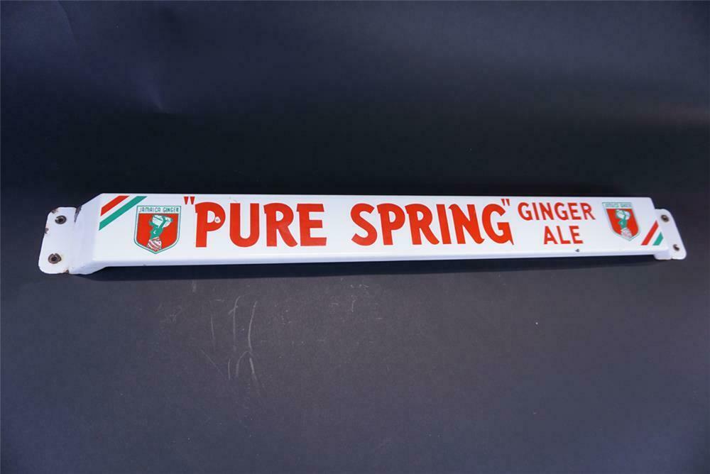 1950s Pure Spring Ginger Ale single-sided porcelain door push