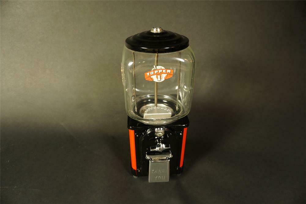 Nicely restored 1940s Topper 1 cent gumball/peanut machine wi