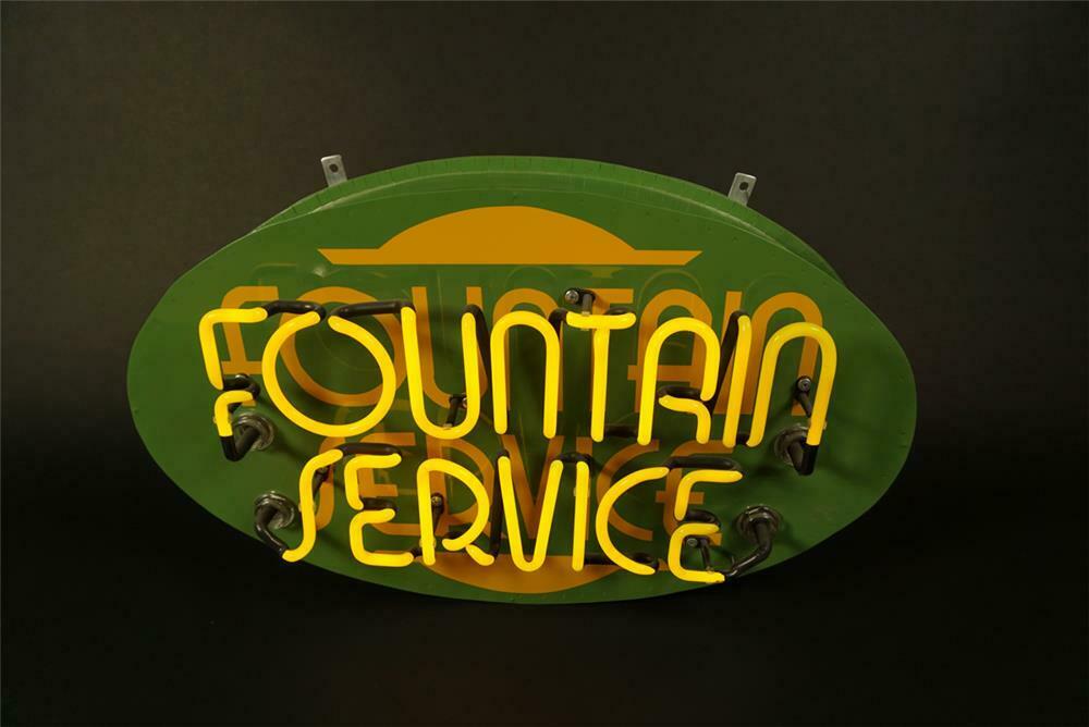 Custom made Fountain Service single-sided neon sign.