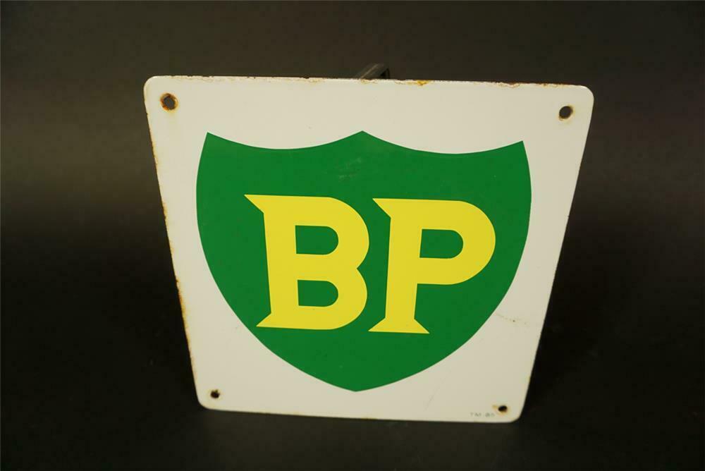 Vintage BP (British Petroleum) single-sided porcelain pump pl