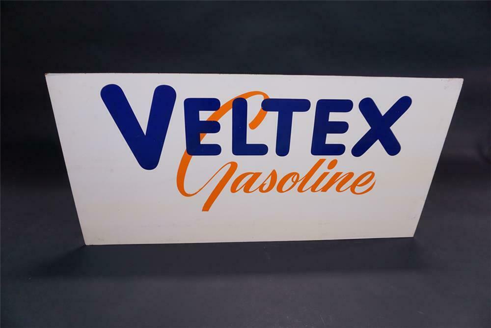 NOS hard to find 1940s Veltex Gasoline single-sided masonite