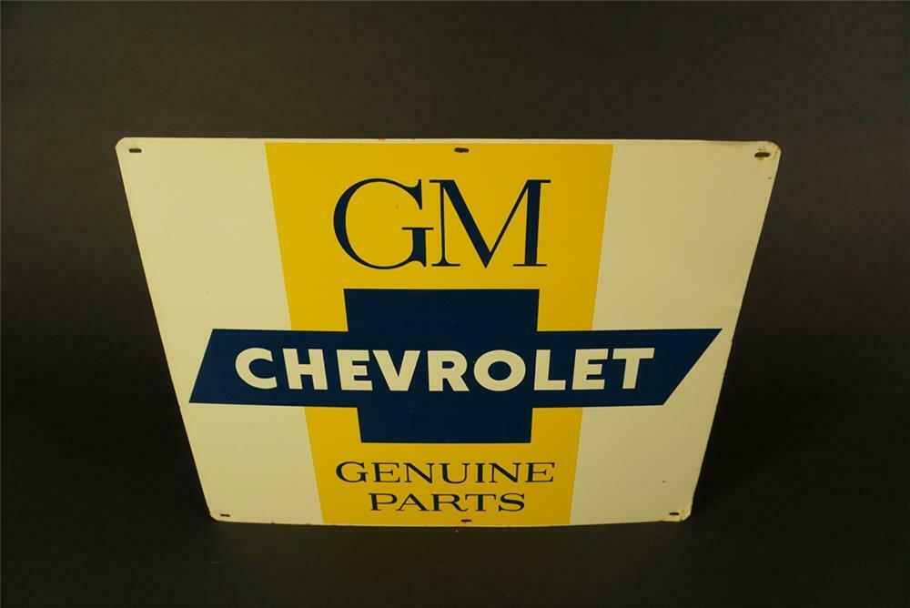 Circa early 1960s GM Chevrolet Genuine Parts single-sided tin