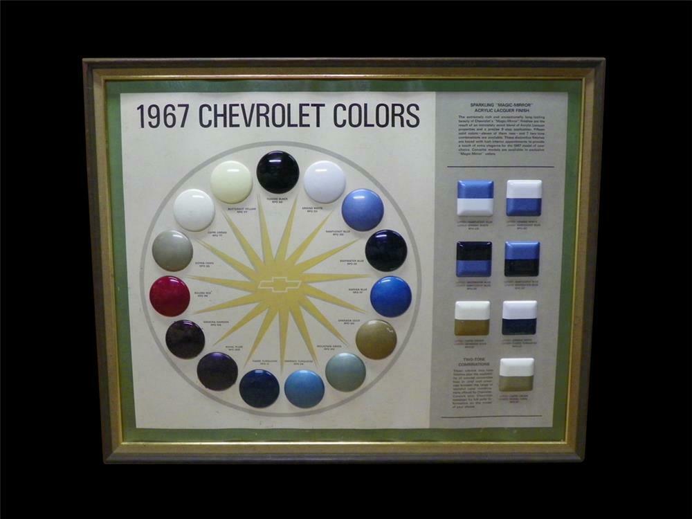 Magnificent 1967 Chevrolet Colors showroom sales paint displa